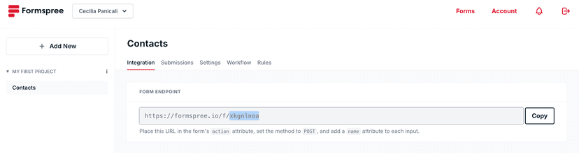 Seamless Form handling in React Bricks with Formspree