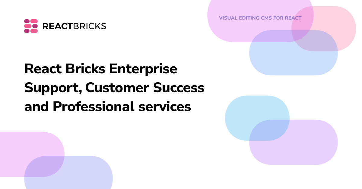 React Bricks Enterprise Support, Customer Success and Professional services