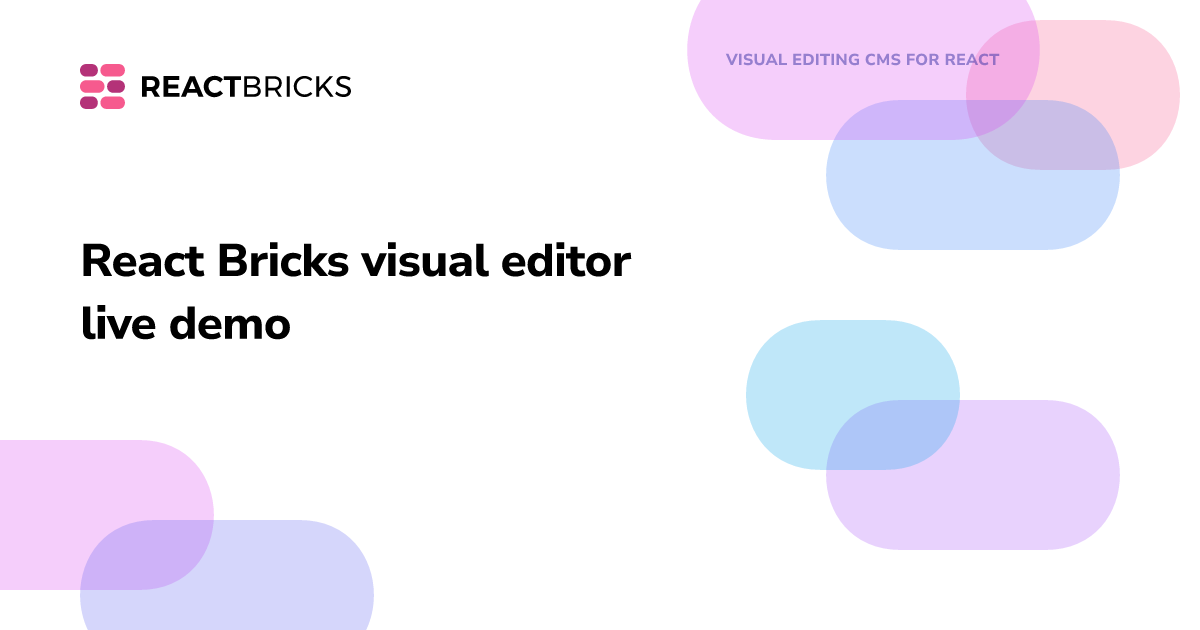 React Bricks visual editor live demo